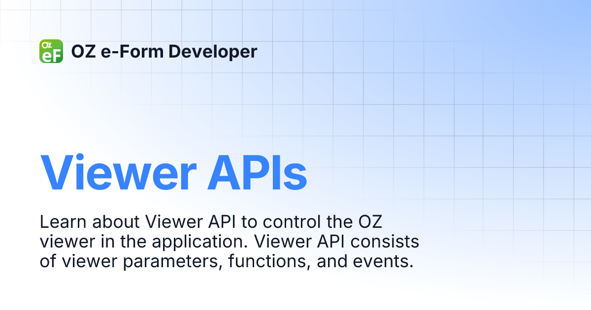 Viewer APIs | OZ e-Form Developer